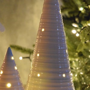 Ceramic Ribbed Christmas Tree Decoration Light up Xmas Tree - Etsy UK