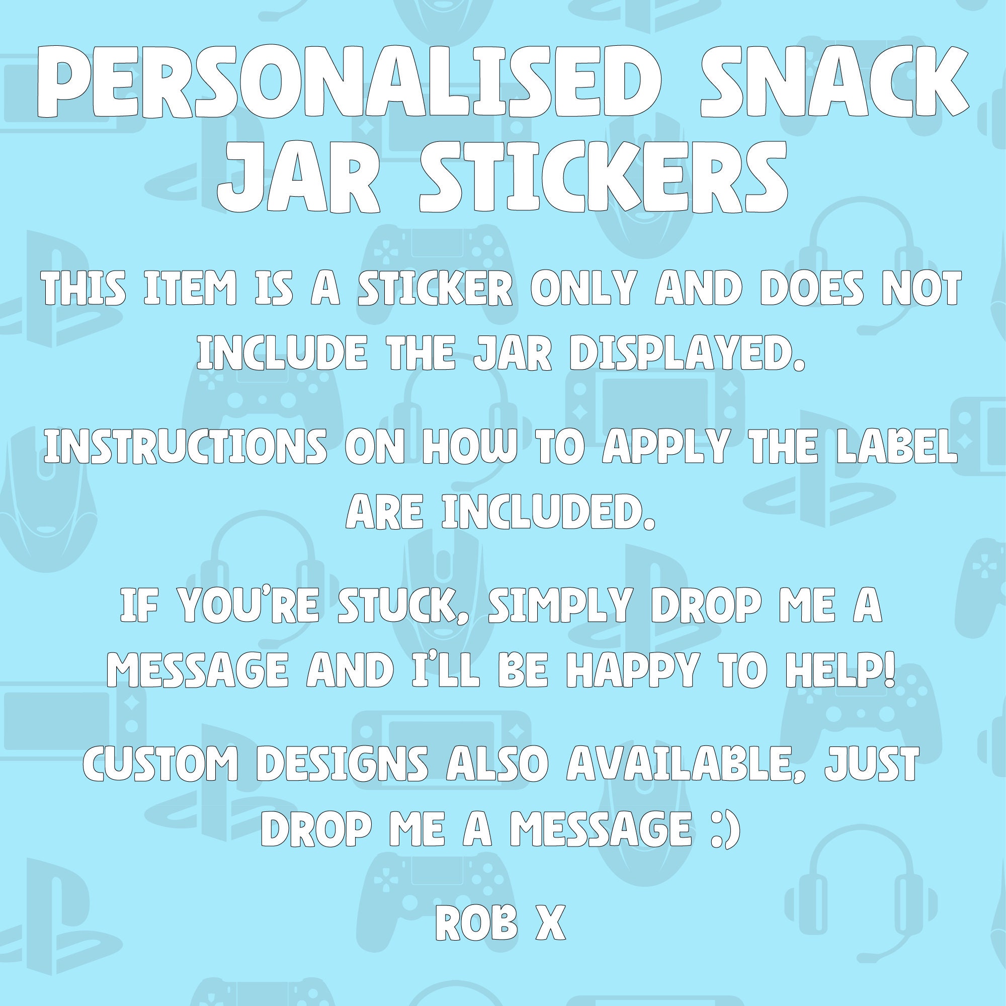 Personalised Gaming Jar Sticker Custom Name or Logo - Etsy UK
