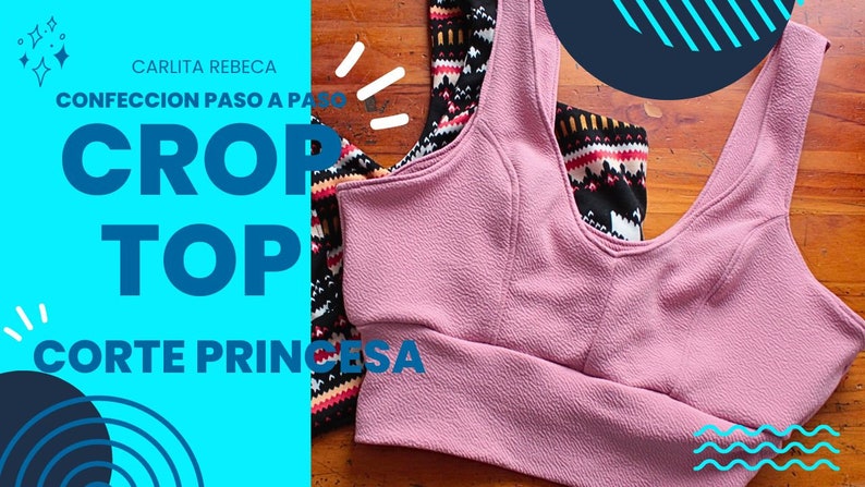 Sewing Pattern With Princess Cut Crop Top Instructions in Size A4 and ...