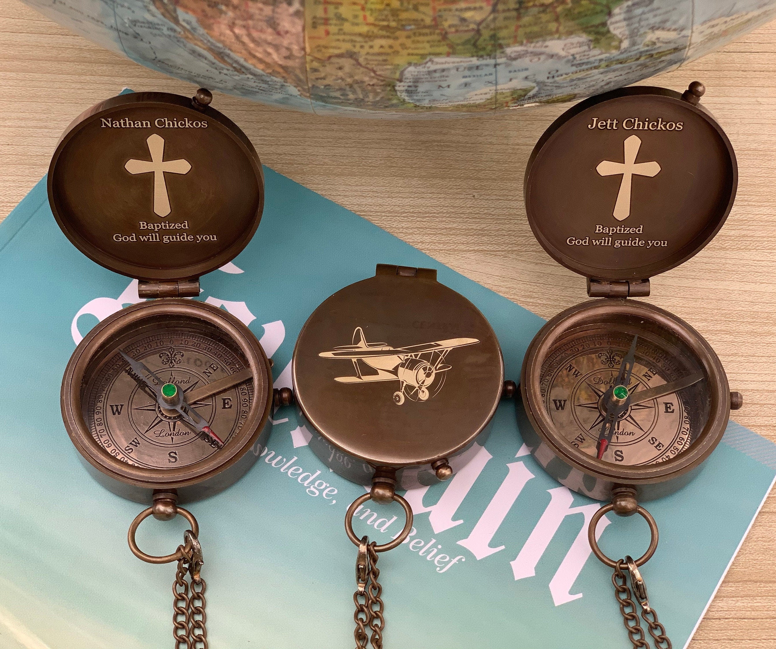 Baptism Compass First Holy Communion Compass Engraved | Etsy