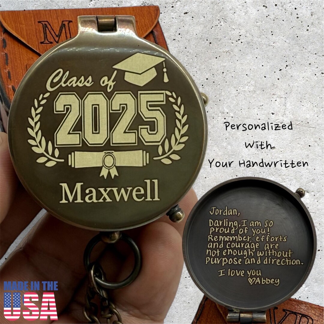 Personalized Brass Compass, Class of 2026 Graduation Gift, Engraved ...
