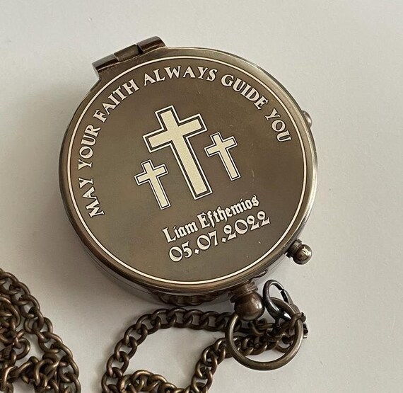 First Holy Communion Compass Engraved Baptism Compass - Etsy