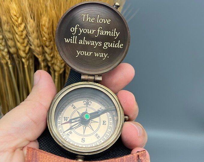 Personalized Brass Compass Anniversary Gifts for Men Brass Compass ...