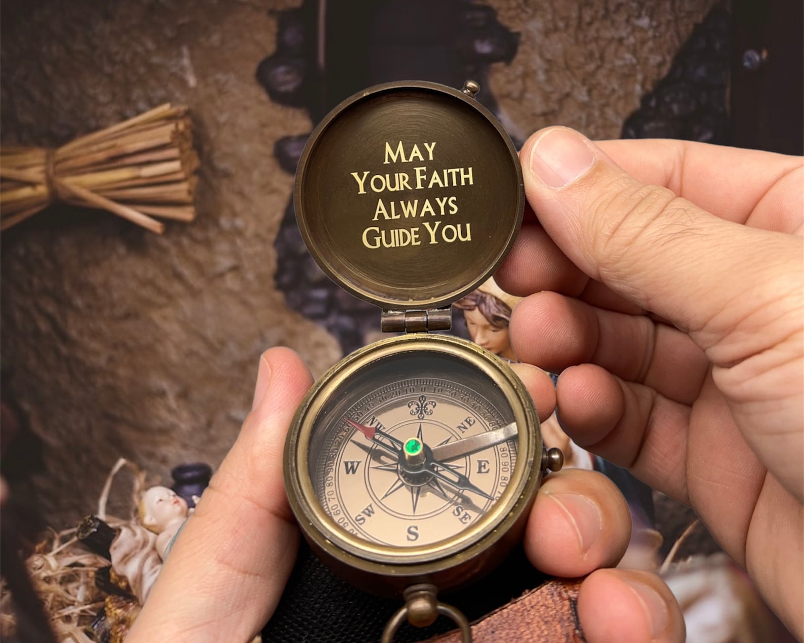 Baptism Compass, First Holy Communion Compass, Engraved Compass for ...