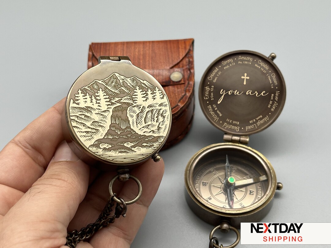 Personalized Gift for Him Brass Compass Anniversary Gifts for Men ...