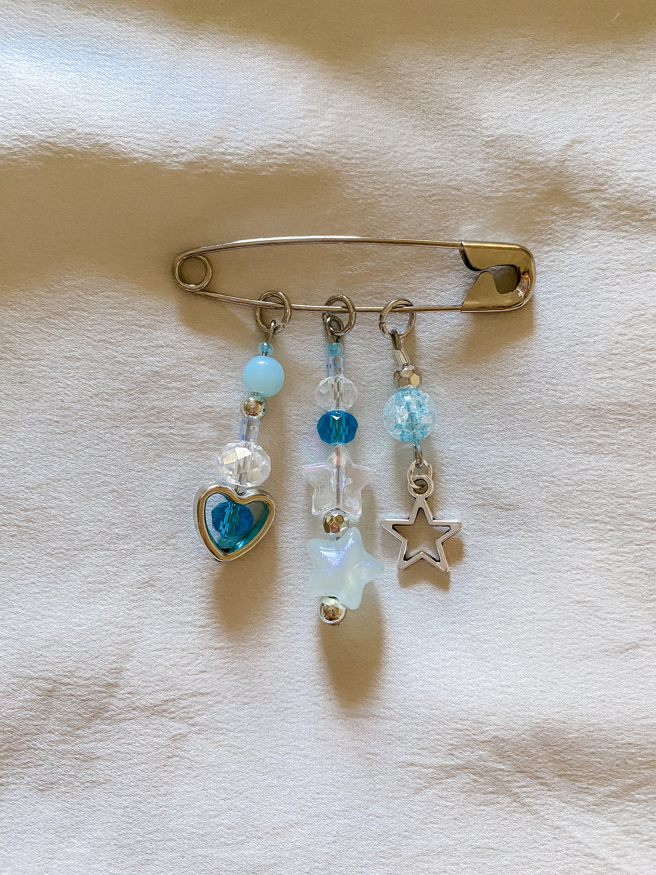 Light Blue Safety Pin Bag Charm - Etsy