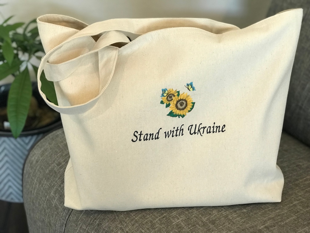 Support Ukraine - "stand With Ukraine" Embroidered Sunflower Reversible ...