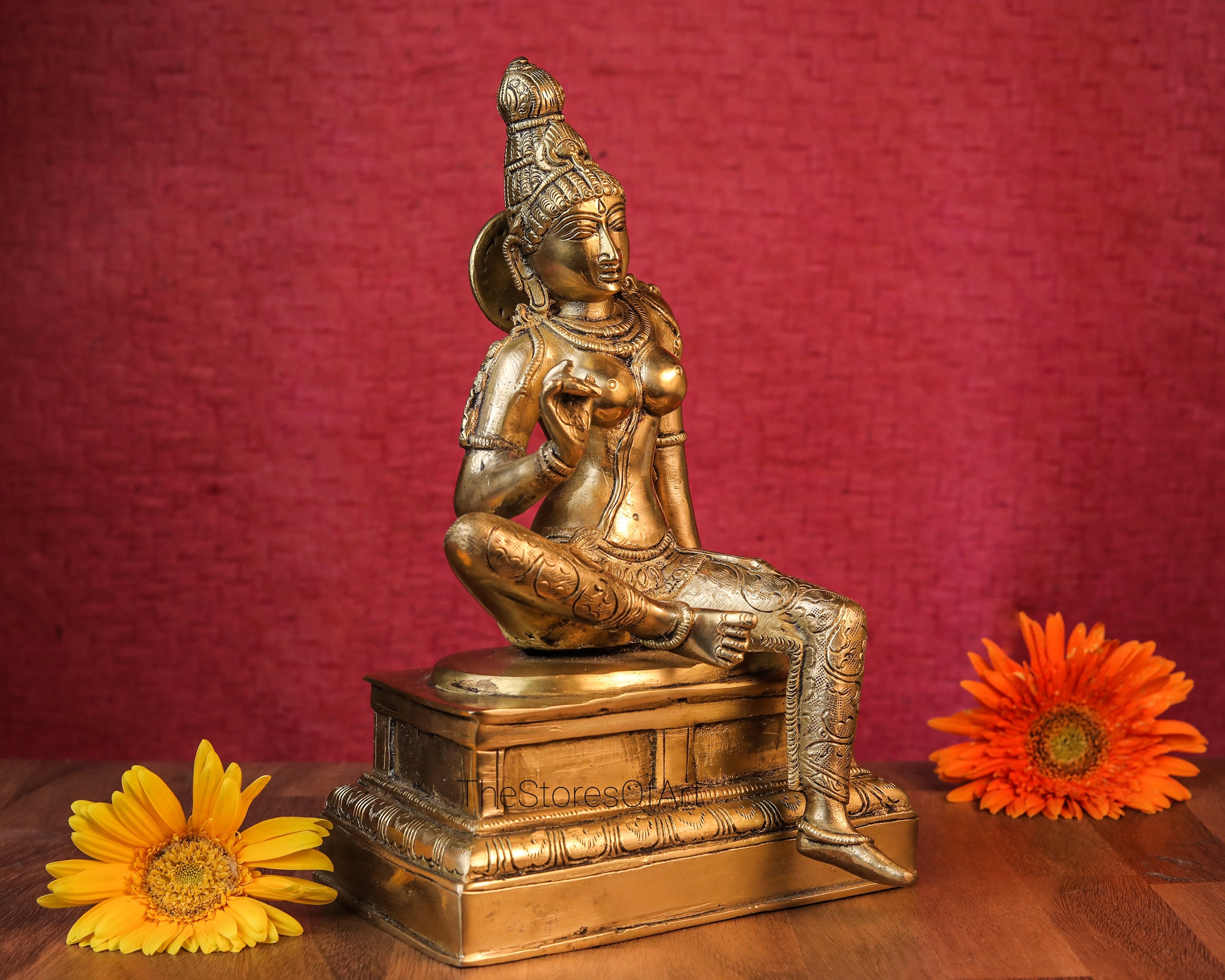 Parvati Statue 26CM Brass Parvati Devi Idol Goddess of - Etsy
