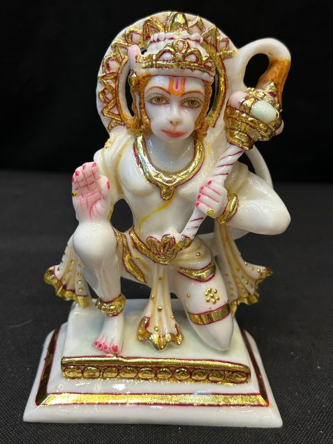Lord Hanuman Statue, 15CM, Marble Ram Bhakt Hanuman Idol, Hindu God of ...
