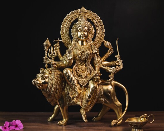 Parvati Statue Durga Statue 18 CM Adishakti Brass Durga Chandi Ma Kali ...