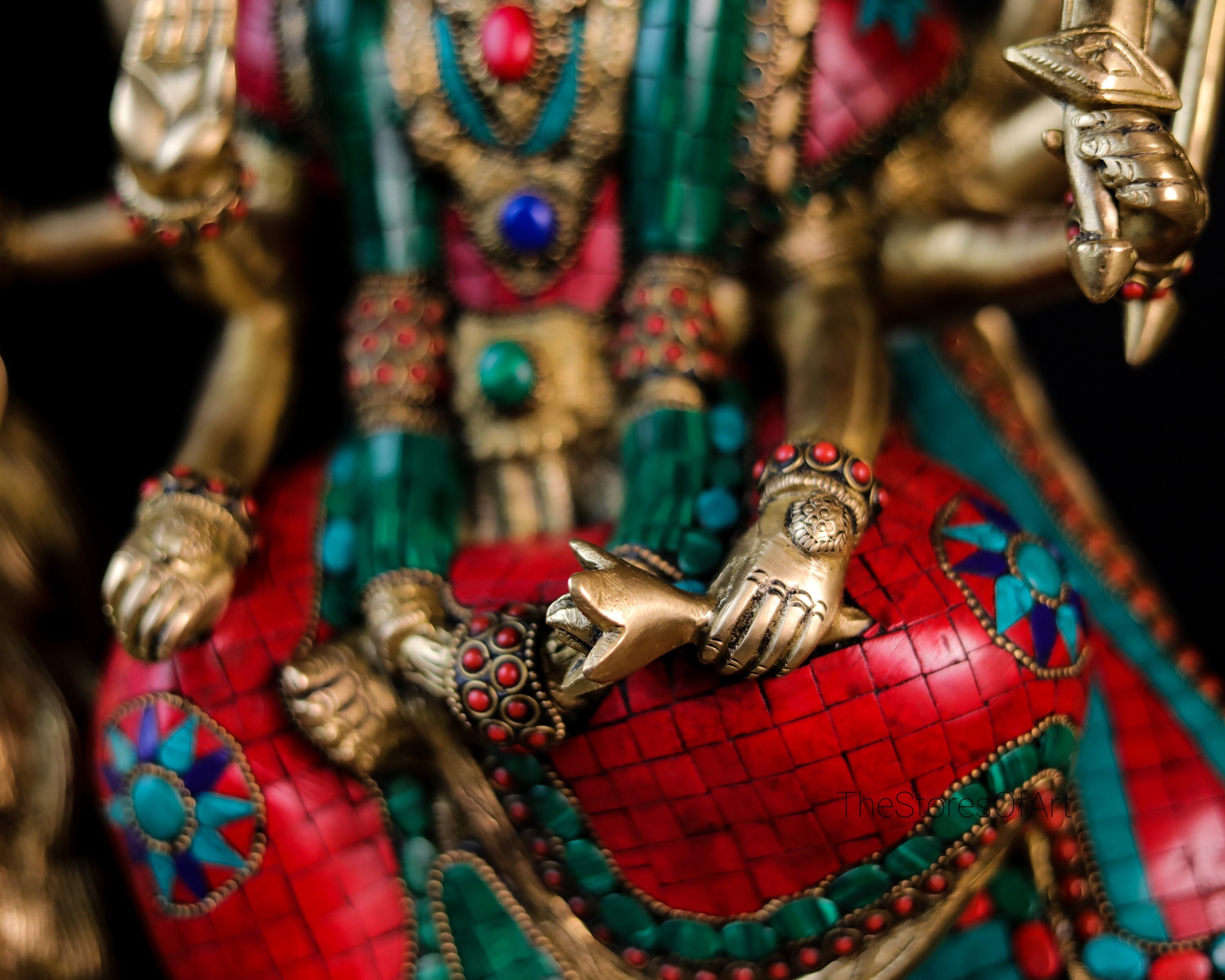 Brass Durga Statue 56 CM Big Maa Durga With Inlay Work - Etsy