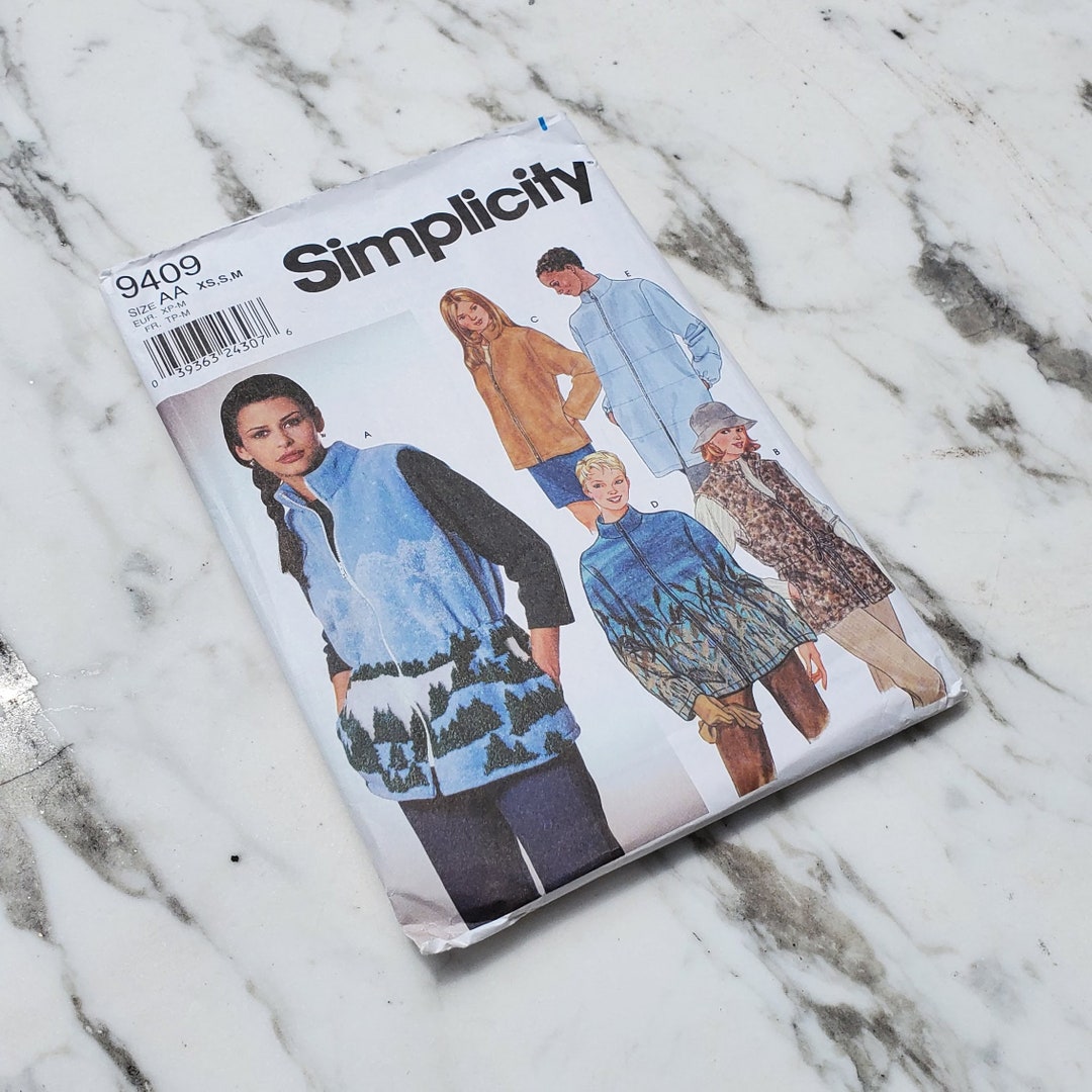 Simplicity 9409 Misses' Vest and Jacket Size AA XS, S, M Uncut and ...