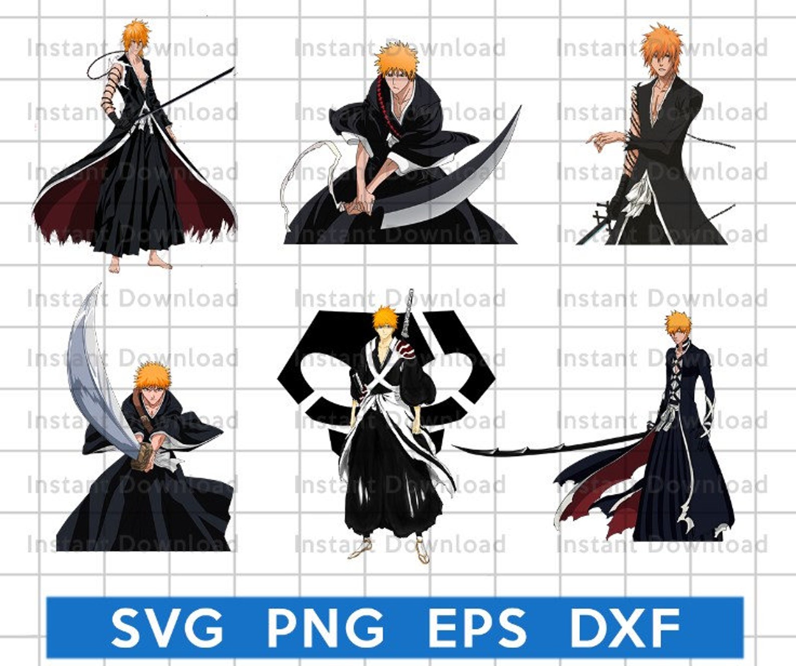 Pack 6 Anime svgdxfpng Bleach svgpngdxfbleach anime | Etsy