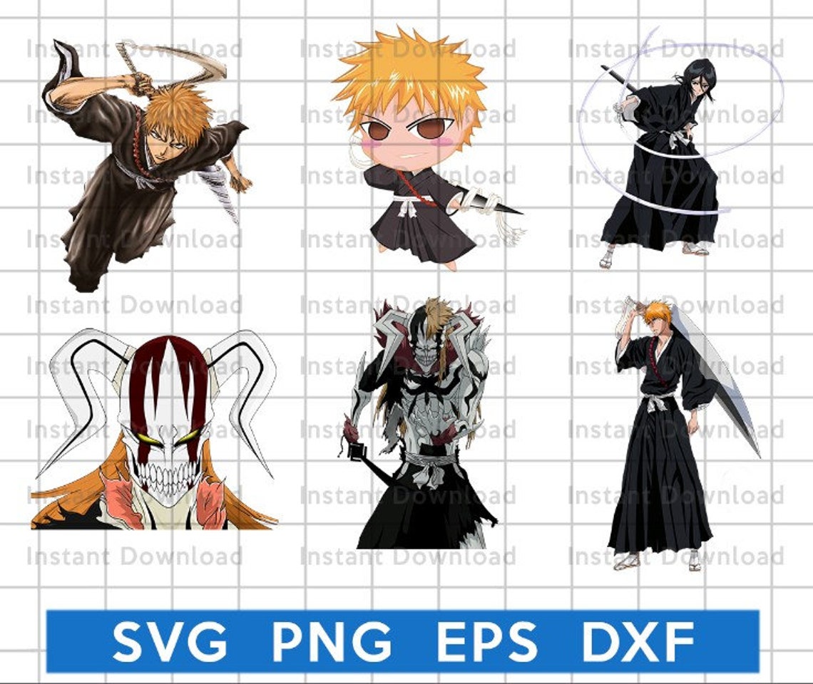 Pack 6 Anime svgdxfpng Bleach svgpngdxfbleach anime | Etsy