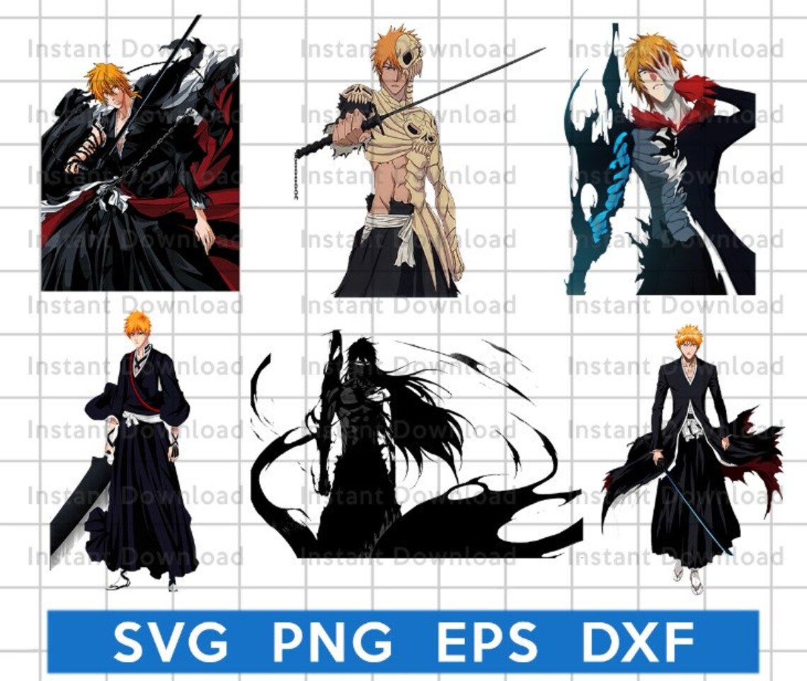 Pack 6 Anime svgdxfpng Bleach svgpngdxf bleach anime | Etsy
