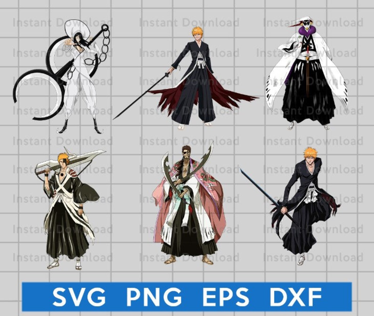Pack 6 Anime svgdxfpng Bleach svgpngdxfbleach anime | Etsy