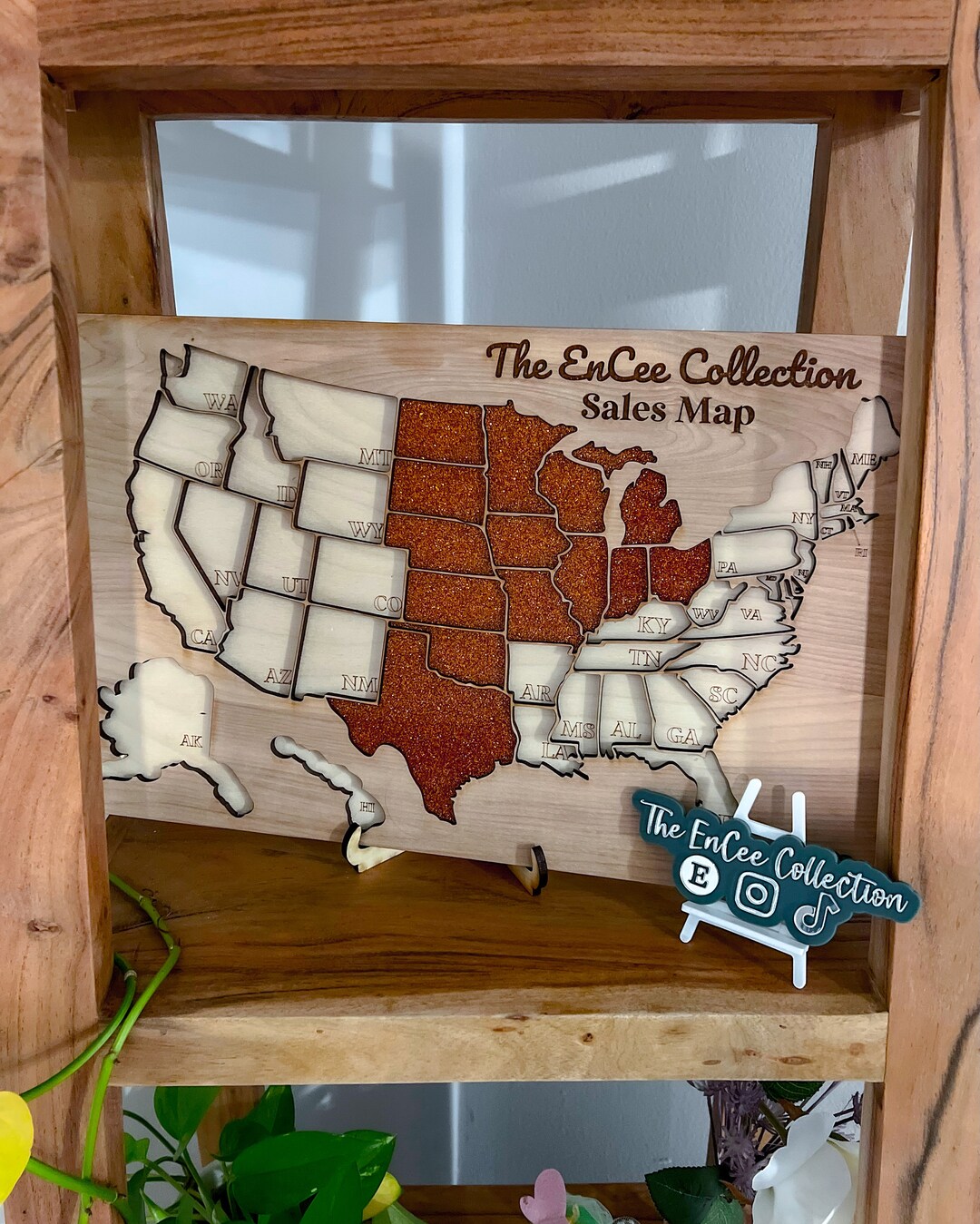 Acrylic/wooden Wall Map,wood Sales Map Client Tracker, Retirement Gift ...