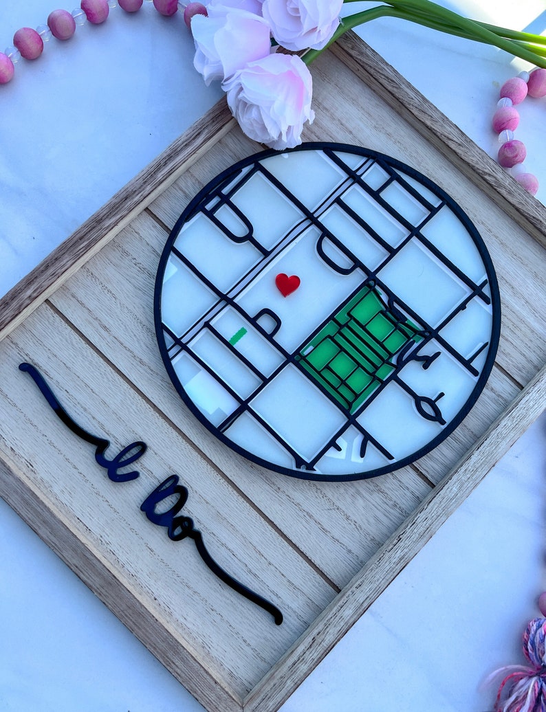 First Date Map Love Map Where We Met Map Custom Heart Map | Etsy