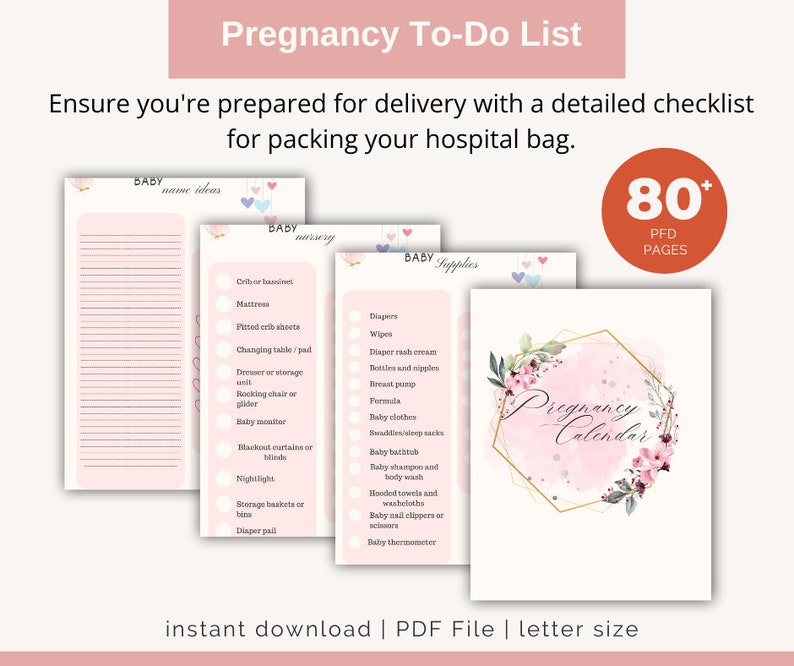 Printable Pregnancy Planner, Printable Pregnancy Journal, Expecting Mom ...