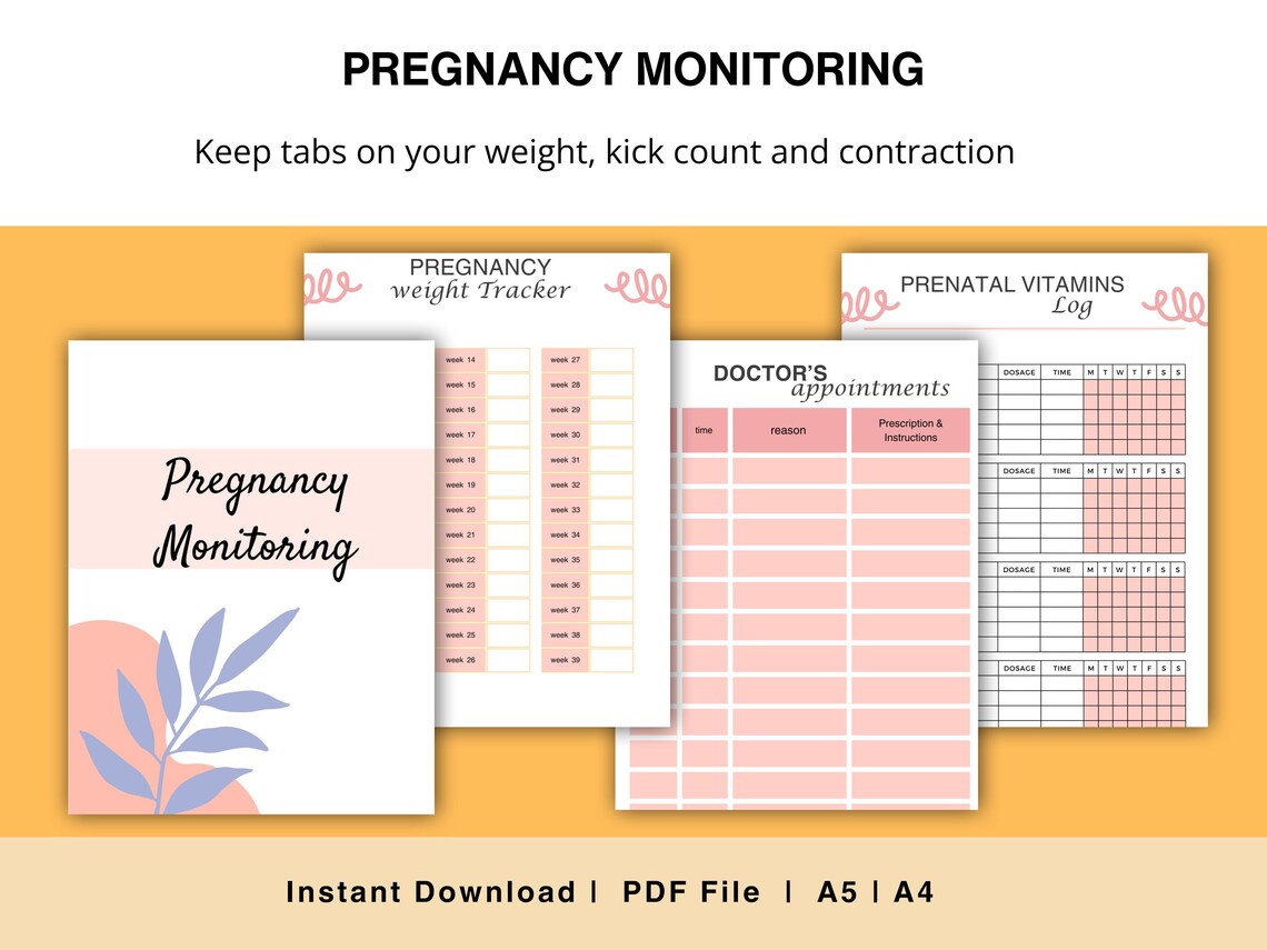 Printable Pregnancy Journal, Printable Pregnancy Planner, First Time ...