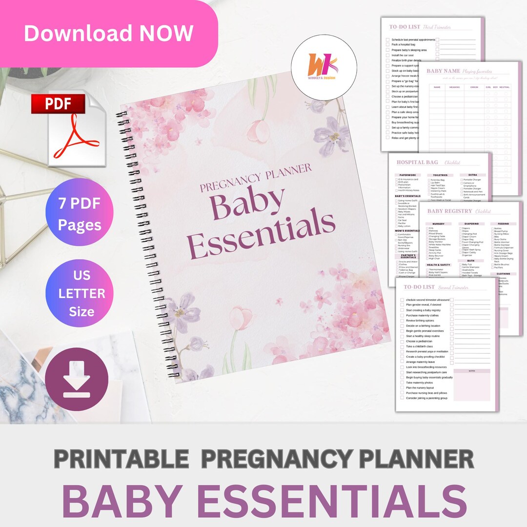 Baby Checklists for Pregnant Moms, Printable Hospital Bag and Registry ...