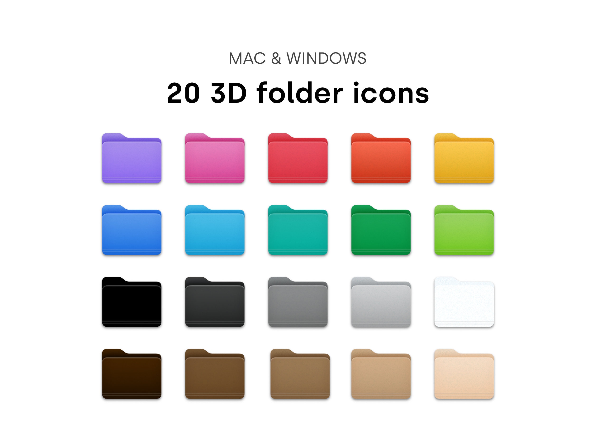 20 3D Desktop Folder Icons | Desktop Organizer, Desktop Folder Icons ...