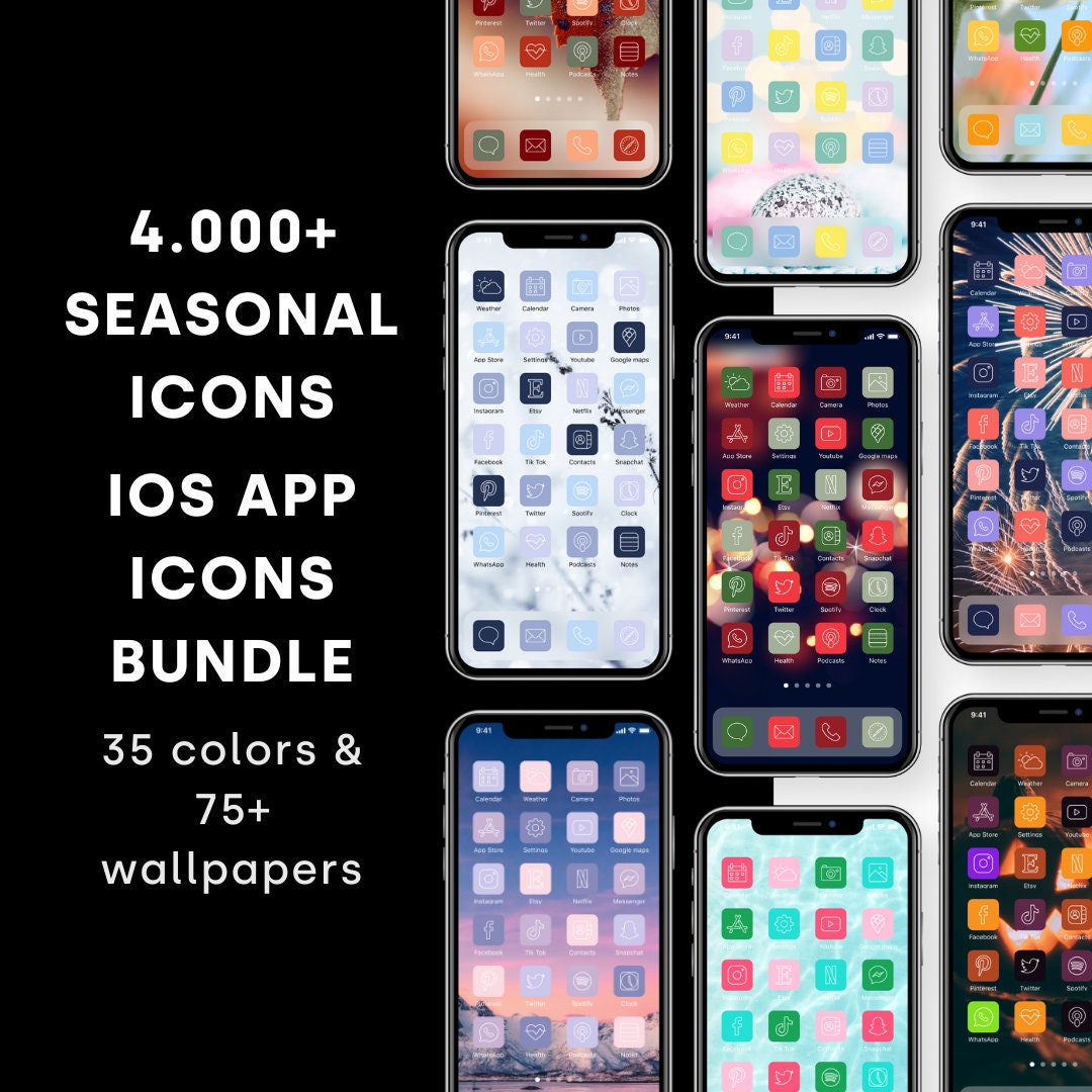 4000 High Resolution Ios 16 App Icons All Seasons Holidays - Etsy