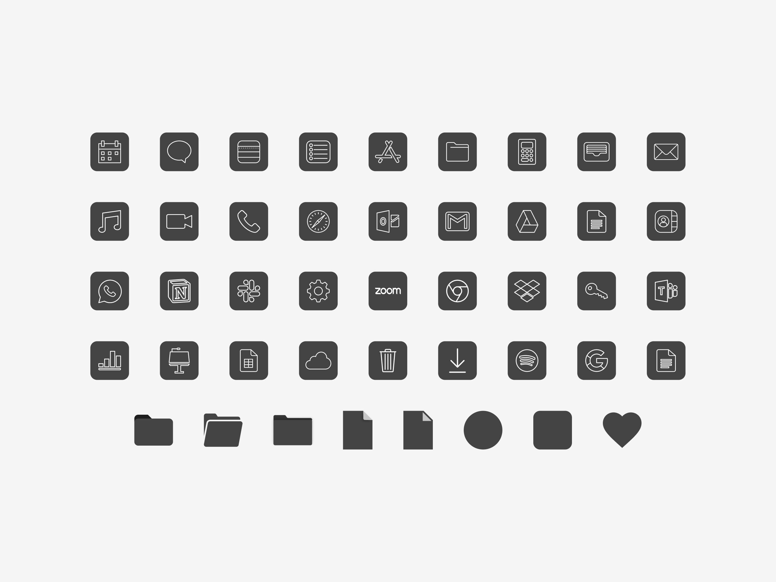 200+ Desktop Icons Black and White Theme | Desktop Organizer, Desktop ...