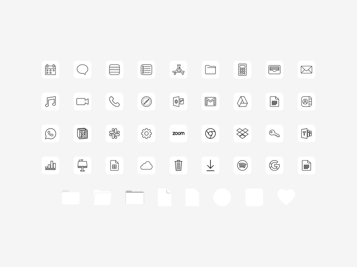 200+ Desktop Icons Black and White Theme | Desktop Organizer, Desktop ...