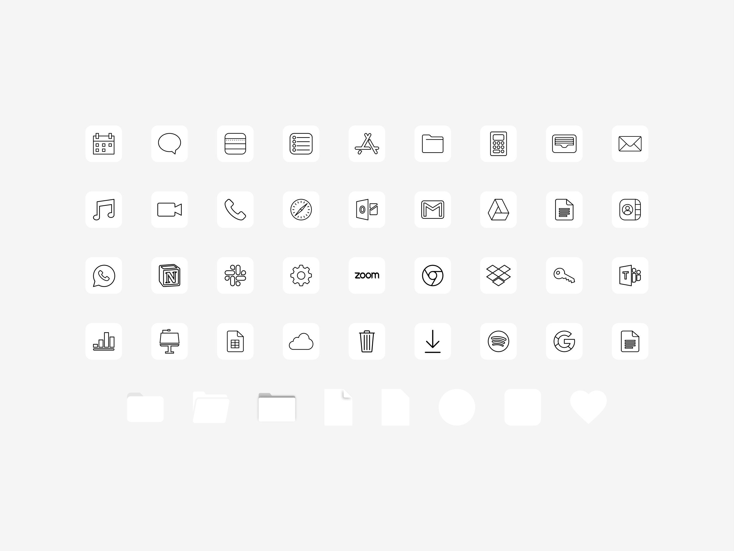 200+ Desktop Icons Black and White Theme | Desktop Organizer, Desktop ...