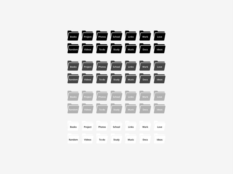 200+ Desktop Icons Black and White Theme | Desktop Organizer, Desktop ...