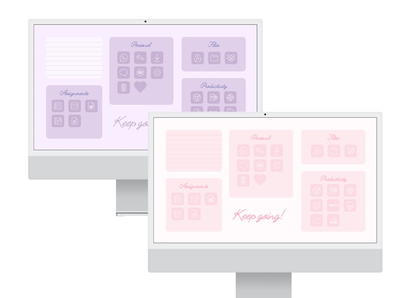 Purple Winter 200+ Desktop Icons | Desktop Organizer, Desktop Wallpaper ...
