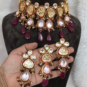 Celebrity Inspired Kundan Necklace Set, Simple Kundan Sets, Pastel ...