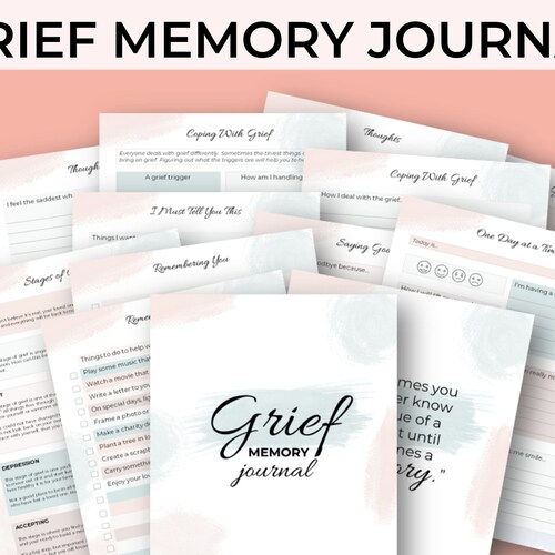 Grief Journal Printable Bereavement Therapy Grief and Loss - Etsy