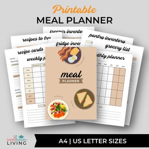Printable Meal Planning Grocery List and Recipe Cards | Etsy