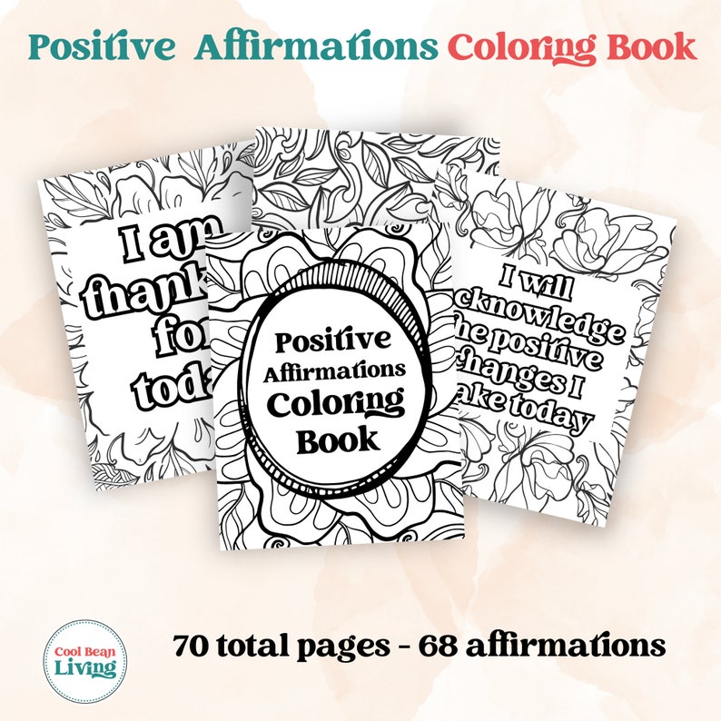 Positive Affirmations Coloring Book | Adult Color Pages for ...