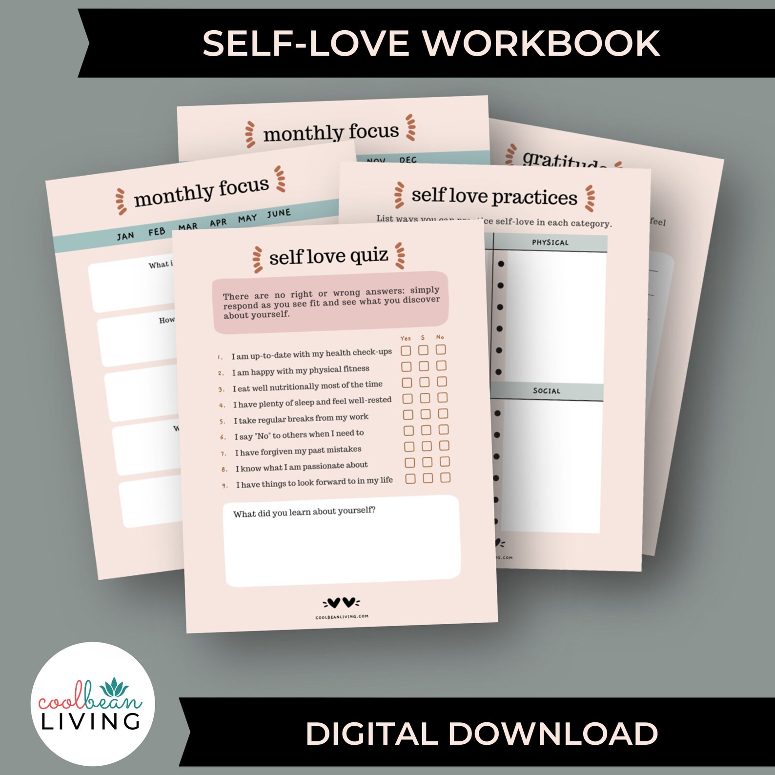 Printable Self Love Workbook | Learn to Love Yourself Worksheets - Etsy