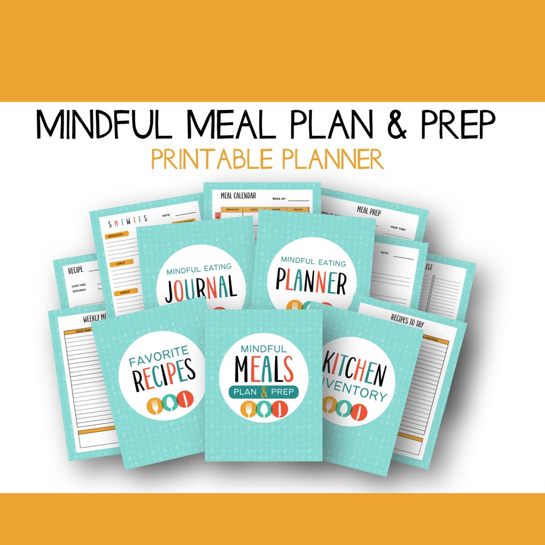 Mindful Meal Plan and Prep Printable Weekly Menu Log and - Etsy