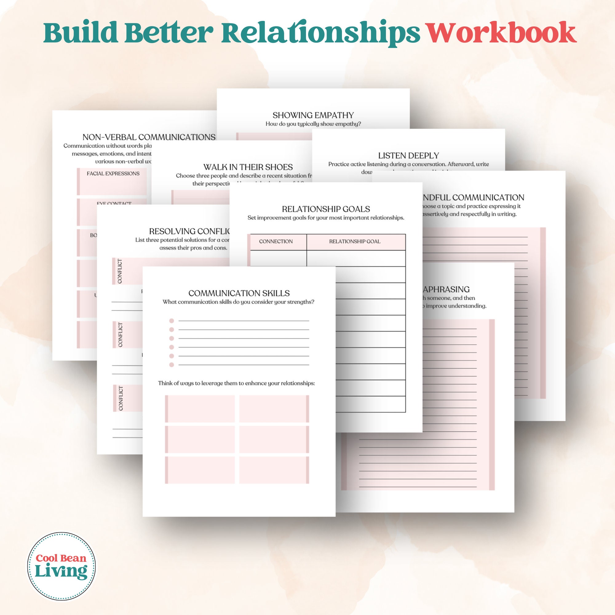 Improving Relationships Workbook | Printable Worksheets for Building ...