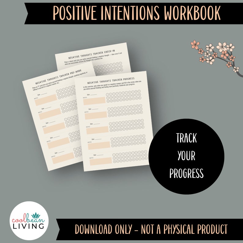 Positive Intentions Workbook With Printable Mindset Reframing ...