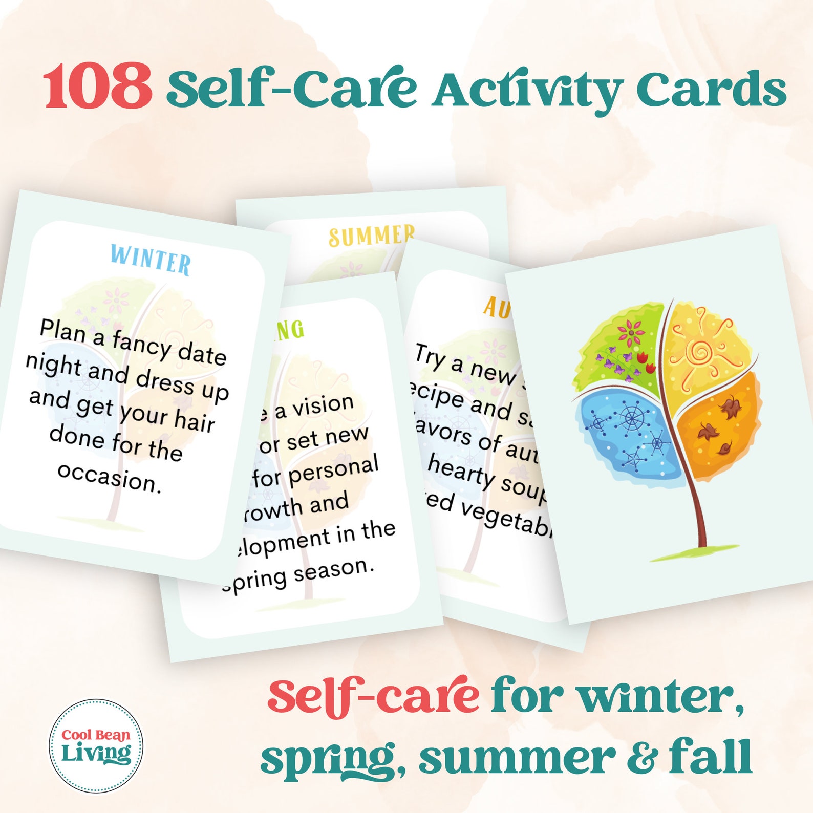 Four Seasons Self-care Activities Card Deck | Print at Home Winter ...