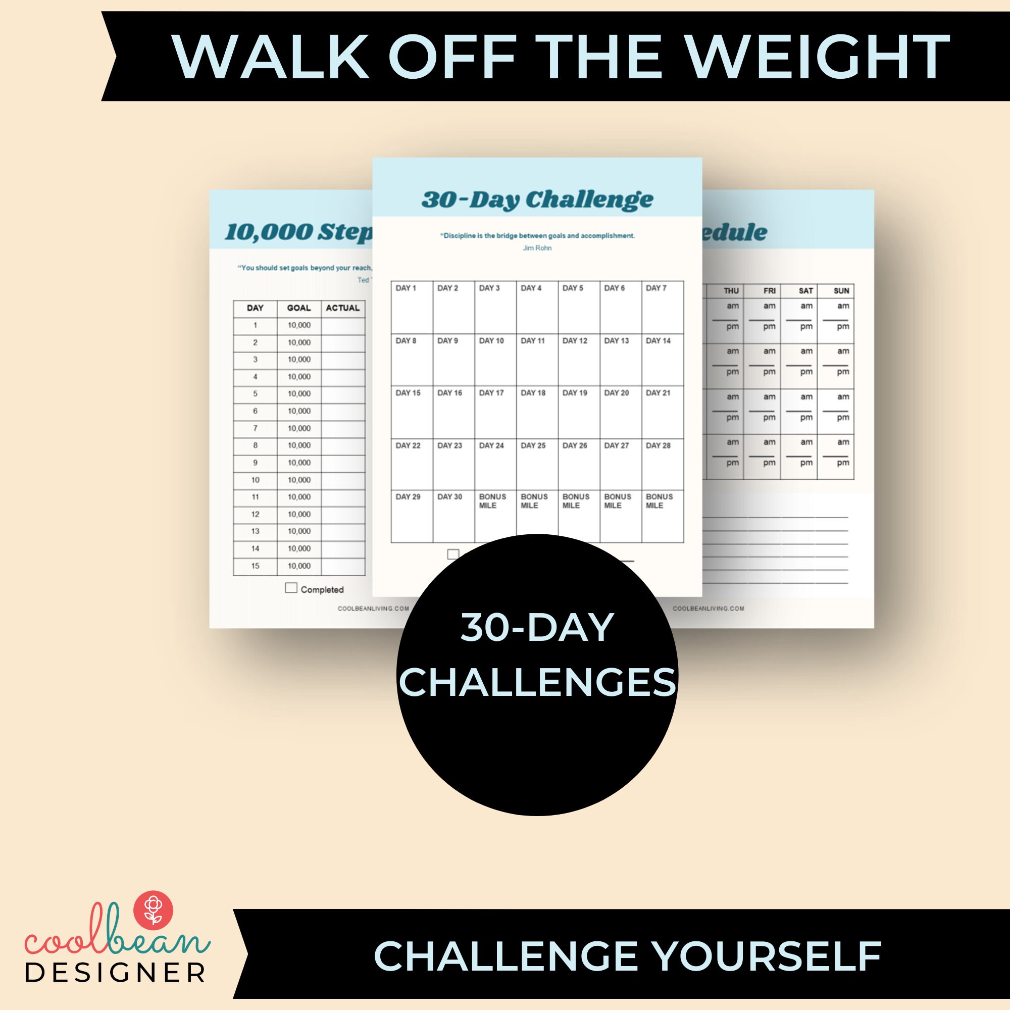 Walk off the Weight Planner | Printable Weight Loss Tracker | Walking ...