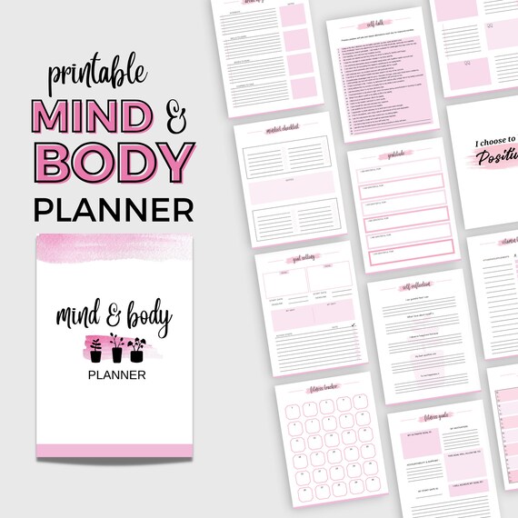 Mind and Body Planner Printable Self-care Goal Tracking | Etsy