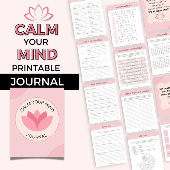 Printable Mind Calming Journal Reduce Stress & Anxiety | Etsy