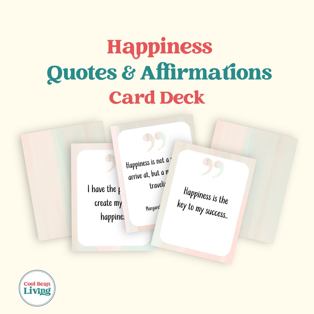 Build Happiness Quotes and Affirmations Cards | Print at Home Card Deck ...