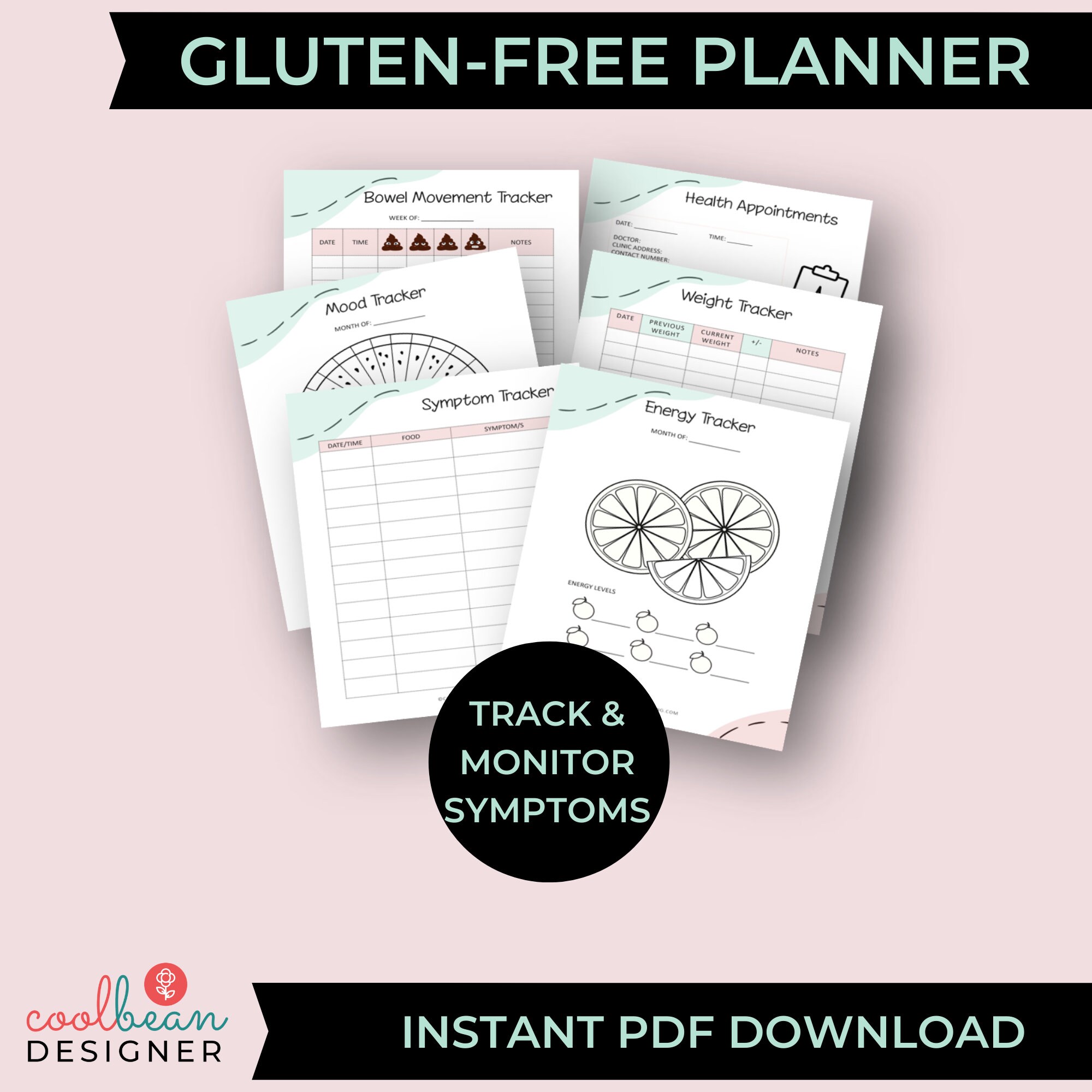 Gluten-free Planner | Printable IBS and Celiac Journal | Food Tracking ...