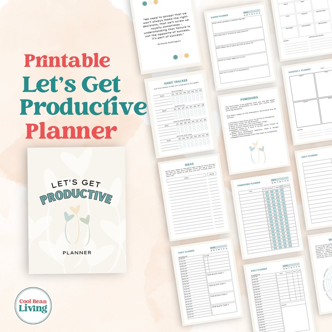 Printable Productivity Planner | Time Management Tracking | Daily and ...