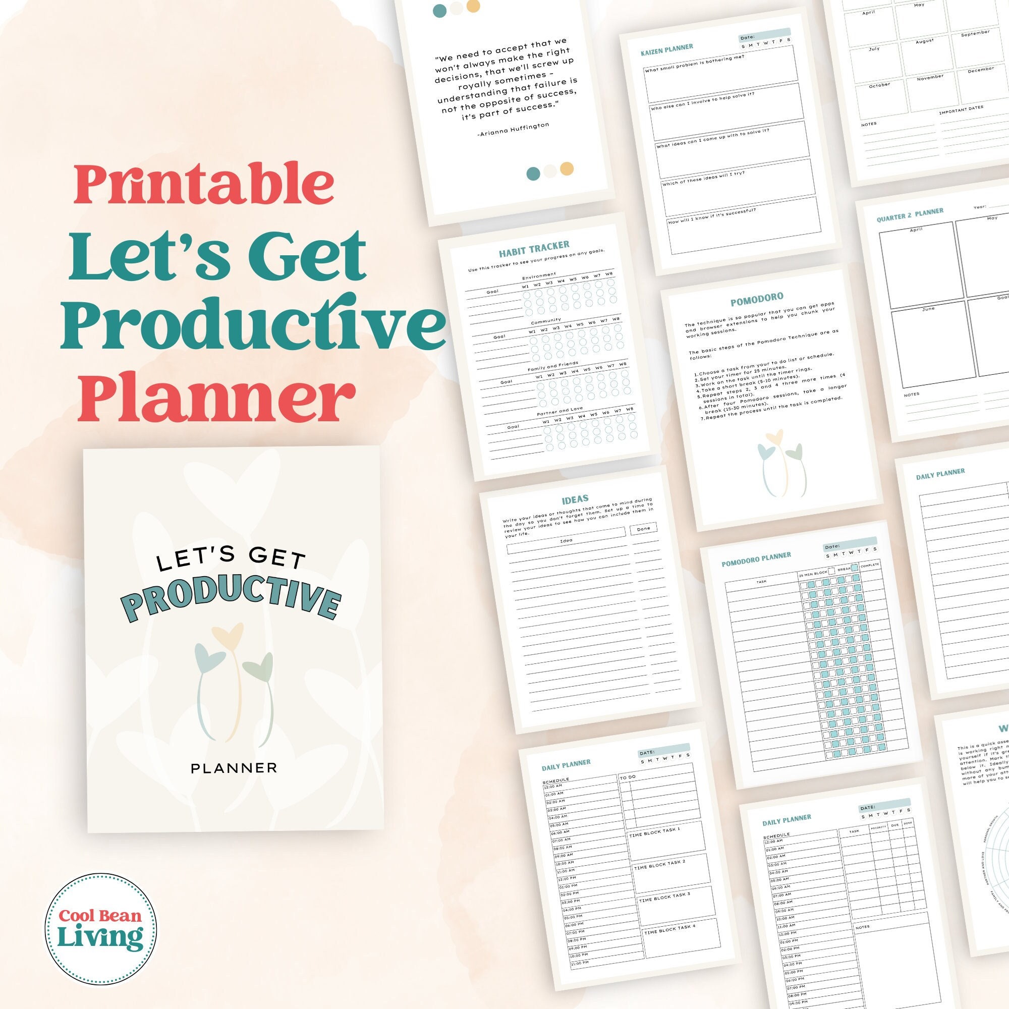 Printable Productivity Planner | Time Management Tracking | Daily and ...