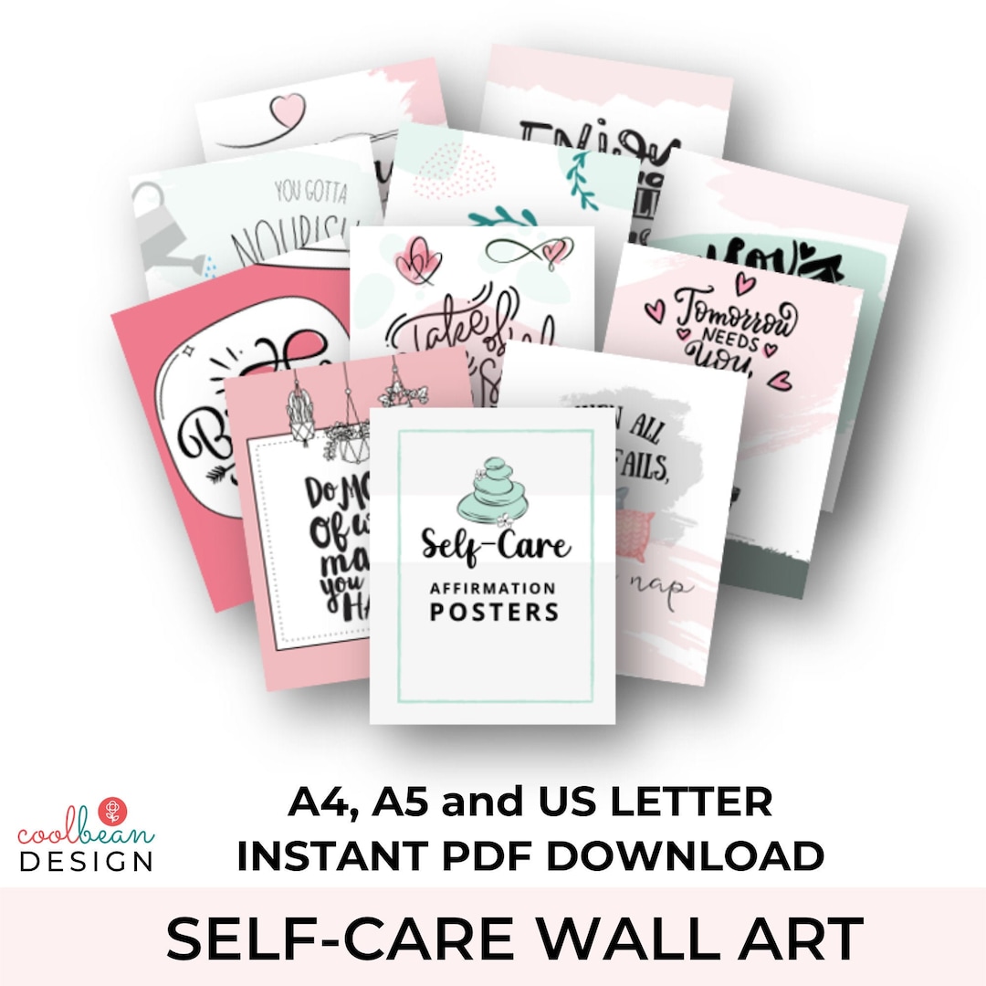Self Care Wall Art | Printable Posters | Positive Art Prints - Etsy