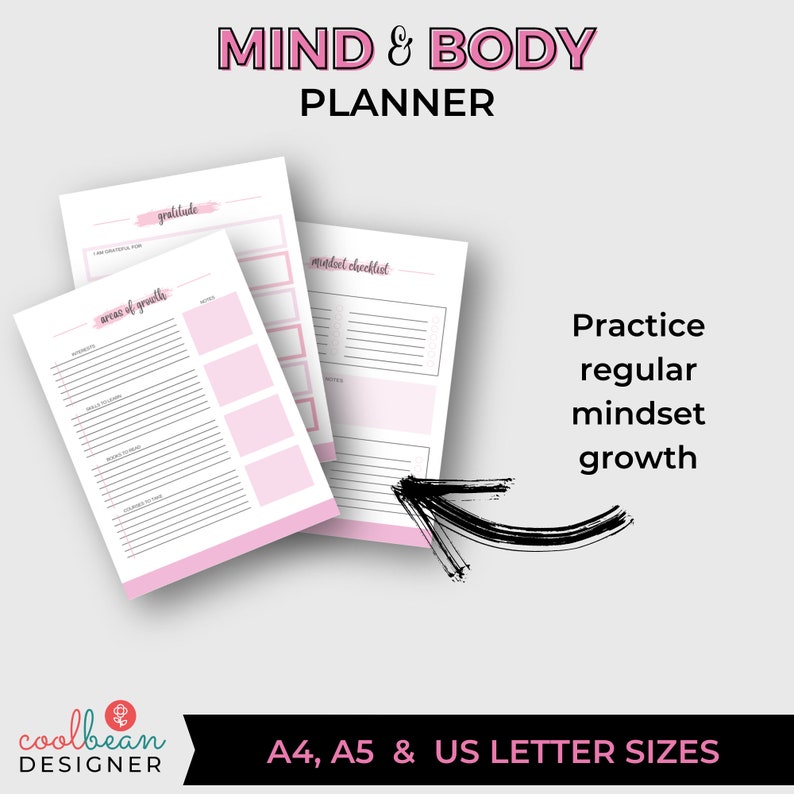 Mind and Body Planner Printable Self-care Goal Journal Wellness ...
